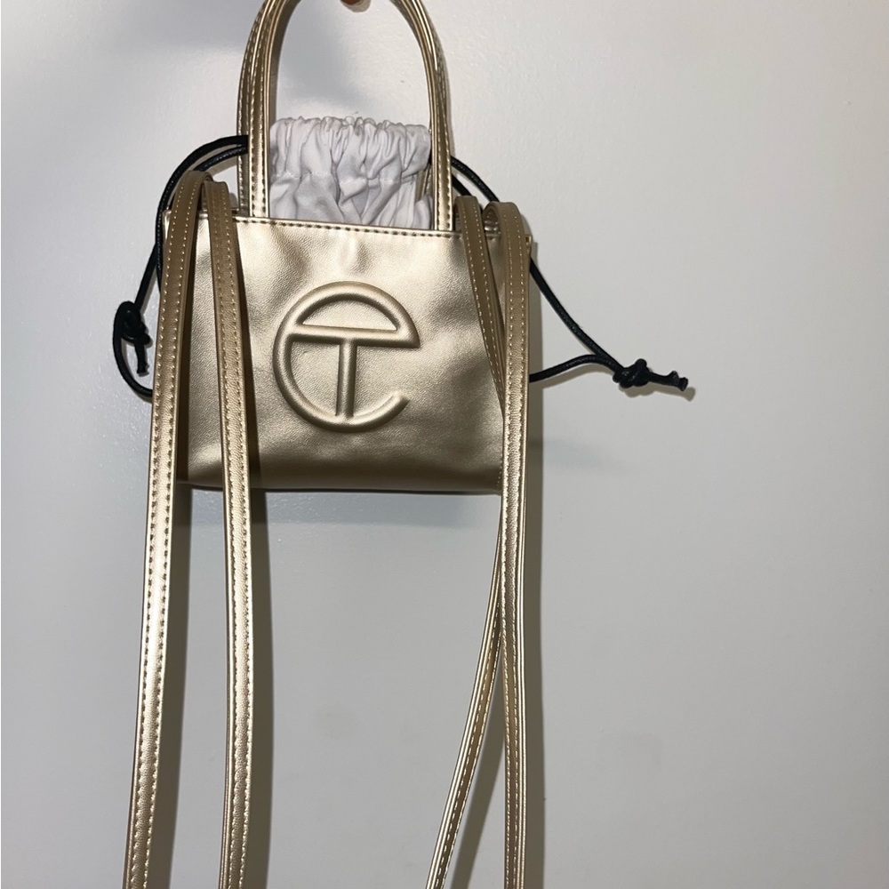 Gold Telfar Bag ( Small Size ) With Dust Bag. - Gem